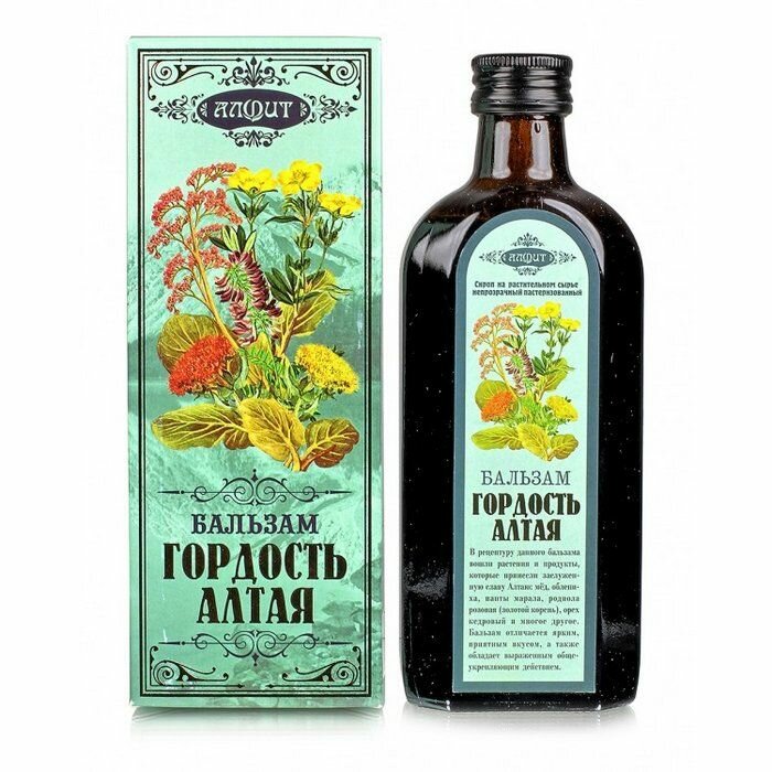 Питьевой бальзам Алфит Плюс Гордость Алтая 250 мл, на травах, безалкогольный