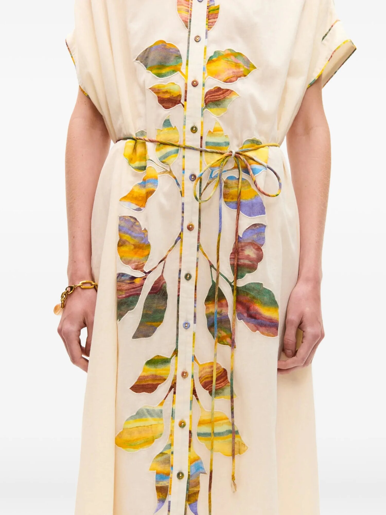Платье Carolina K Button-up midi dress, размер 2XS-XS, разноцветный — фото 1