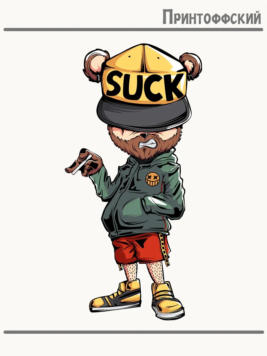Термонаклейка для одежды и аксессуаров DTF-печать hip hop type beat