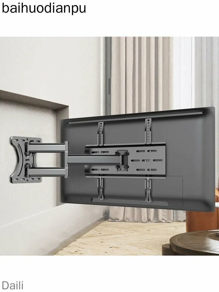 Подставка под телевизор, настенное крепление, поворотный кронштейн для телевизоров с диагональю 26-65 дюймов с наклоном и поворотом, черный