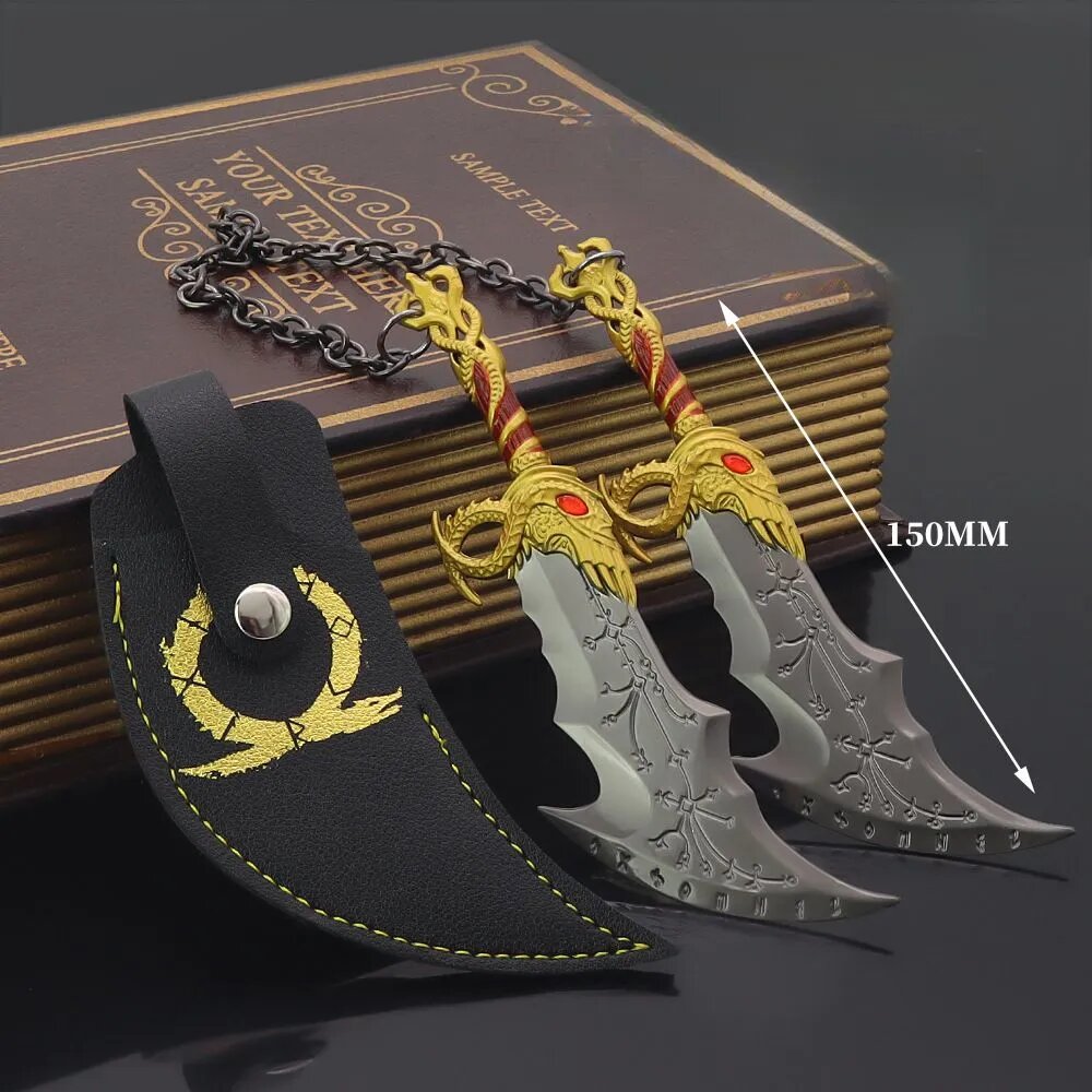 Игра God of War, брелок с оружием, модель оружия Клинки Хаоса, сплав, 2 шт, 15 CM