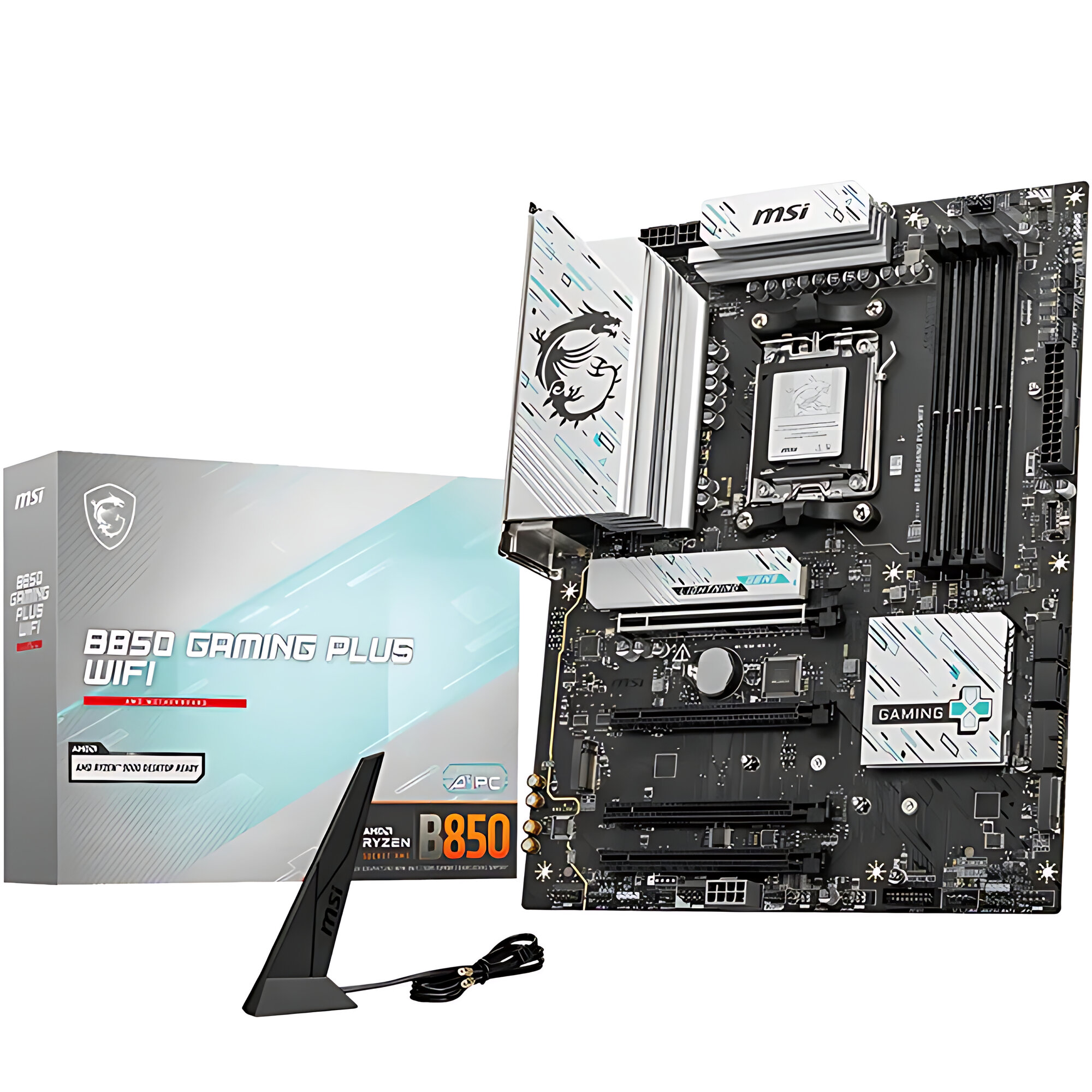 Материнская плата MSI B850 GAMING PLUS WIFI (AM5/AMD B850/4xDDR5/4xPCI-Ex16/3xM.2/SB7.1/Wi-Fi/BT/GLAN/DisplayPort/ATX)