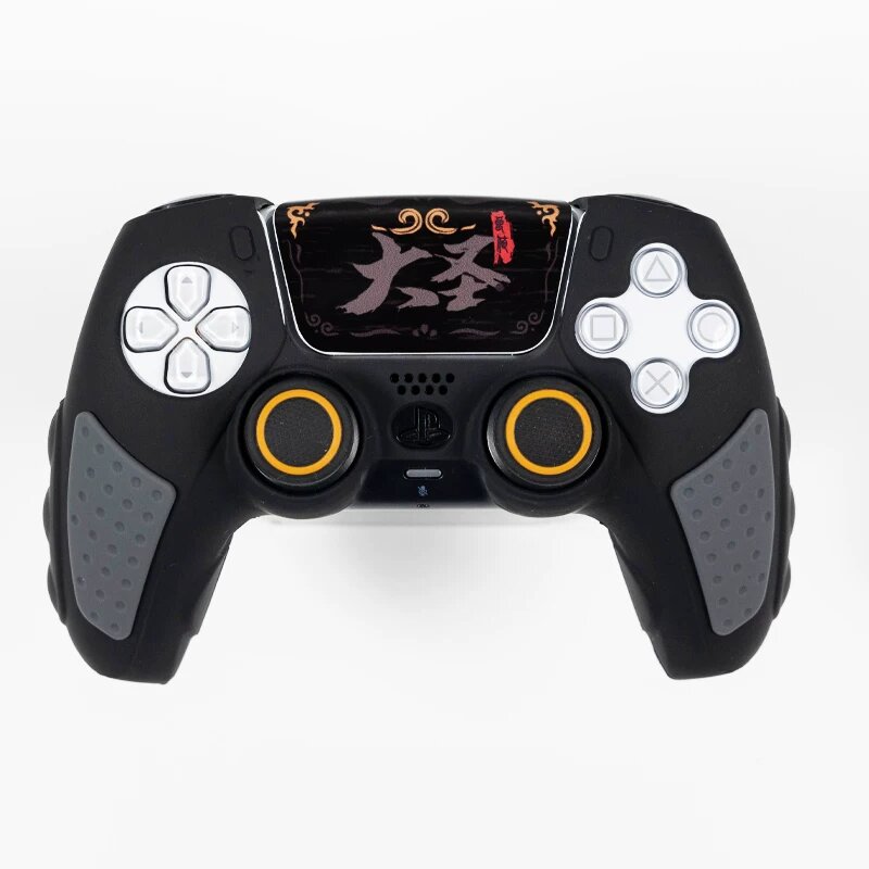 Официальный черный чехол для контроллера PS5 с накладкой и стикером для сенсорного экрана