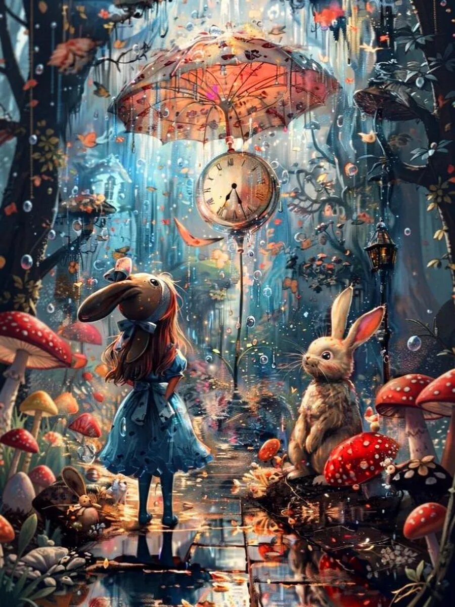 Картина по номерам на холсте Алиса в стране чудес 40*50 см