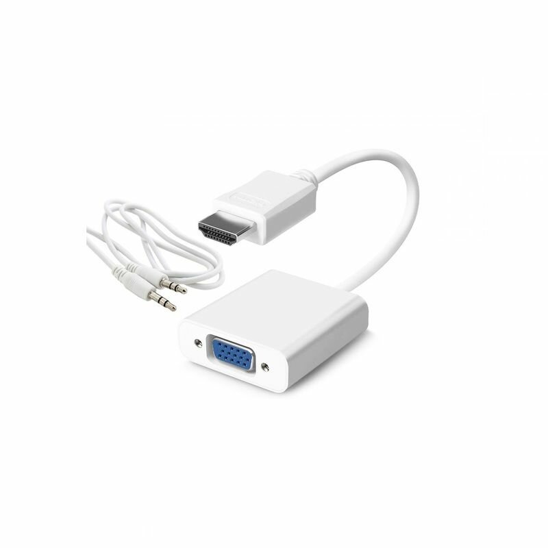 Разъем переходник HDMI папа - VGA мама + AUX, 1 шт