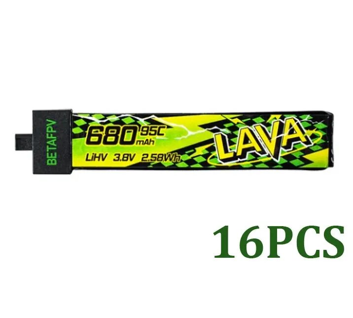 Литиевая батарея LAVA II 680mAh 1S 95C Battery 3.8V LiHV Battery BT2.0 New 2025(16PCS 680mAh)