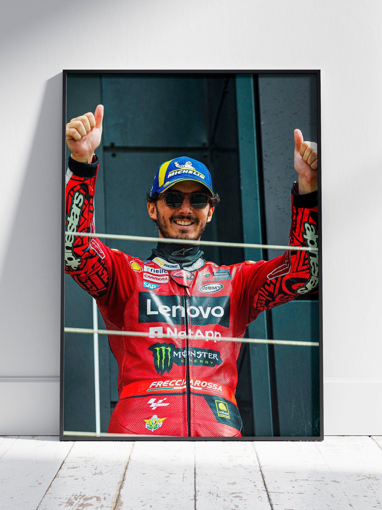 Плакат на стену для интерьера Звёзды Автоспорта - Stars of Motorsport (Франческо Баньяя - Francesco Bagnaia 1) A4 (21x30 см)