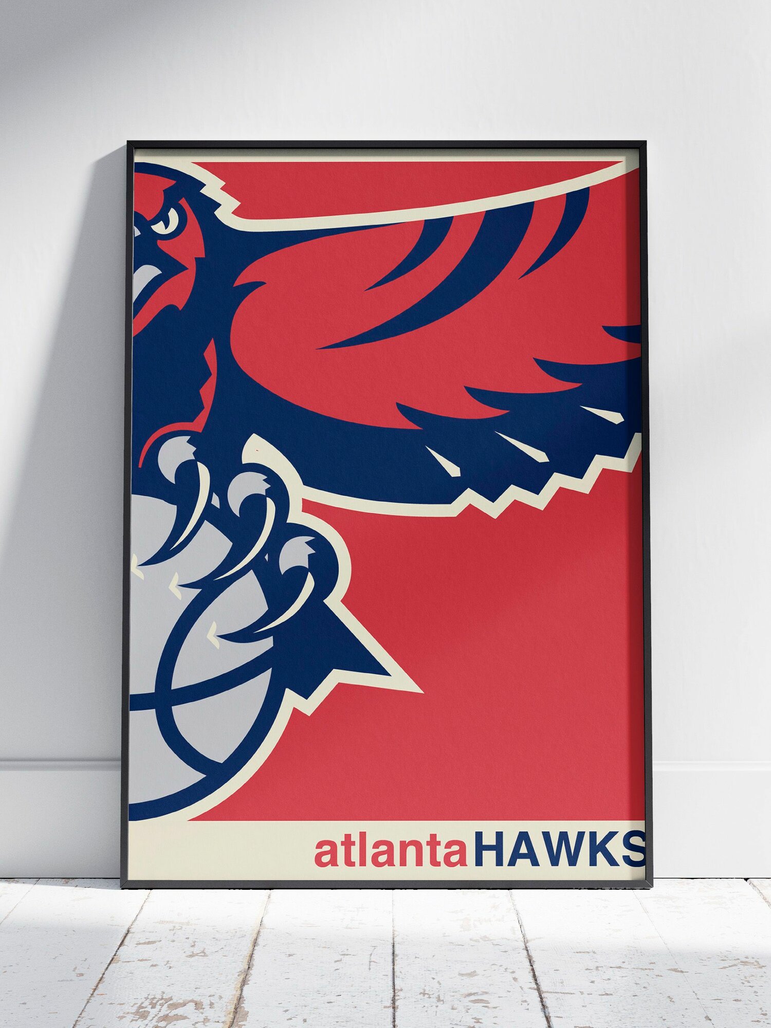 Плакат на стену для интерьера Команды Баскетбол (Атланта Хокс - Atlanta Hawks 1) - Постер по спорту и физической активности формата A3 (30x42 см)