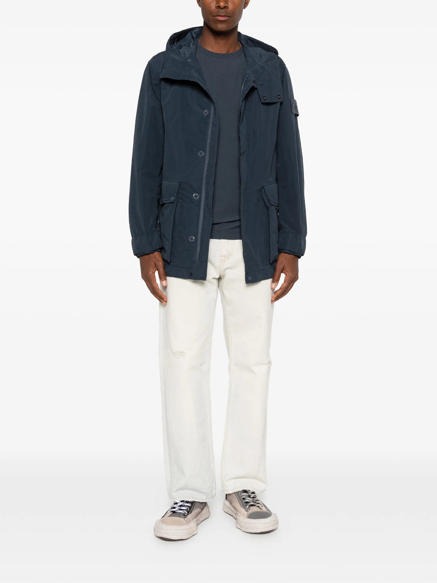 Куртка Stone Island Long-sleeve hooded jacket, размер L, синий — фото 1