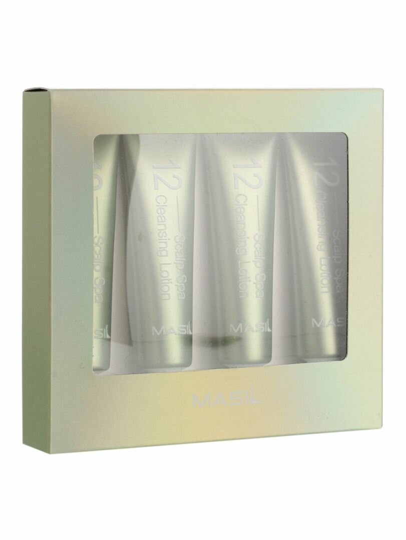Очищающий лосьон пилинг для кожи головы в наборе 12 Scalp Spa Cleansing Lotion, 15 млх4 шт + подарок: тканевая маска для лица!