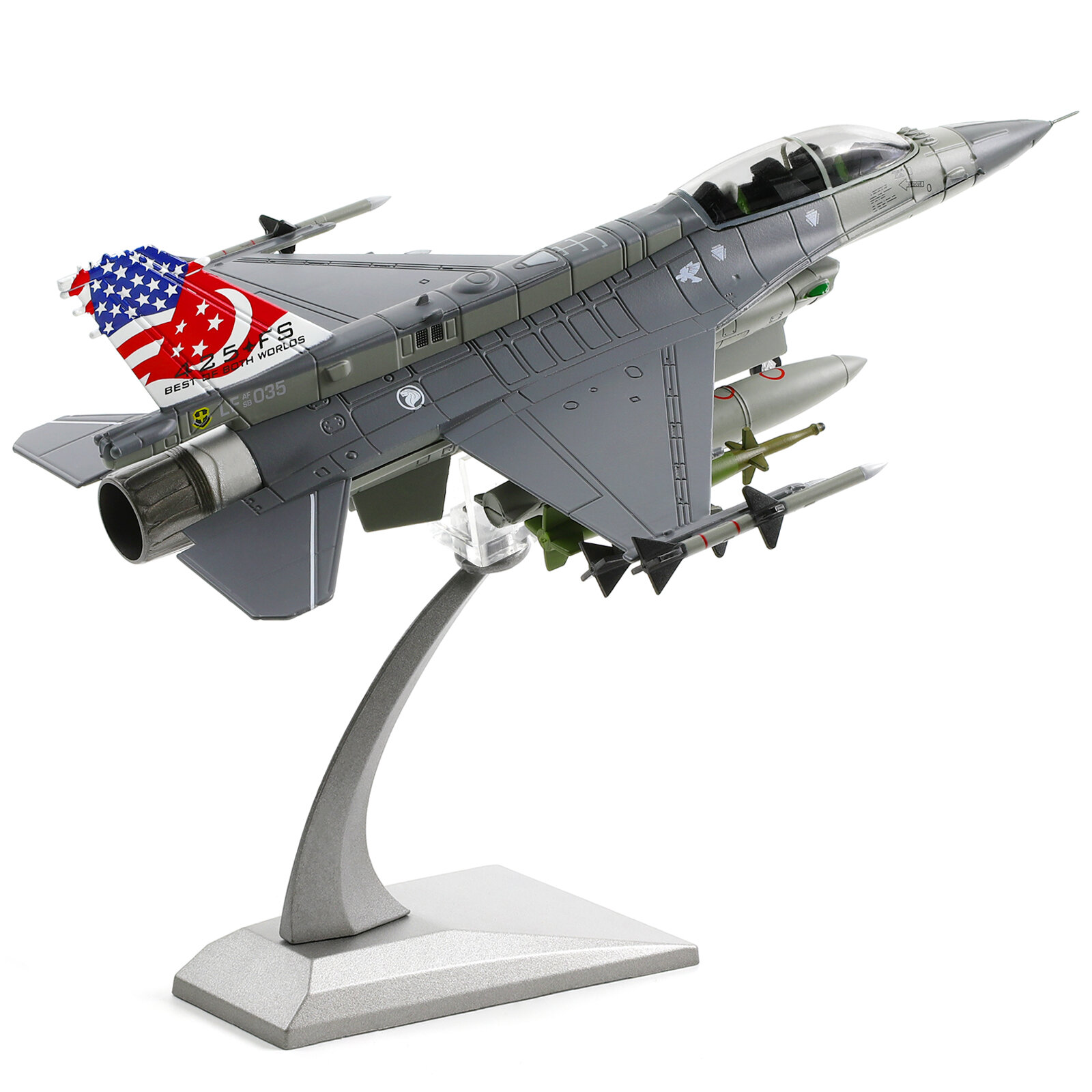 Модель истребителя F-16D Fighting Falcon 1:72, литой металлический самолёт ВВС Сингапура, готовая модель для коллекции или подарка