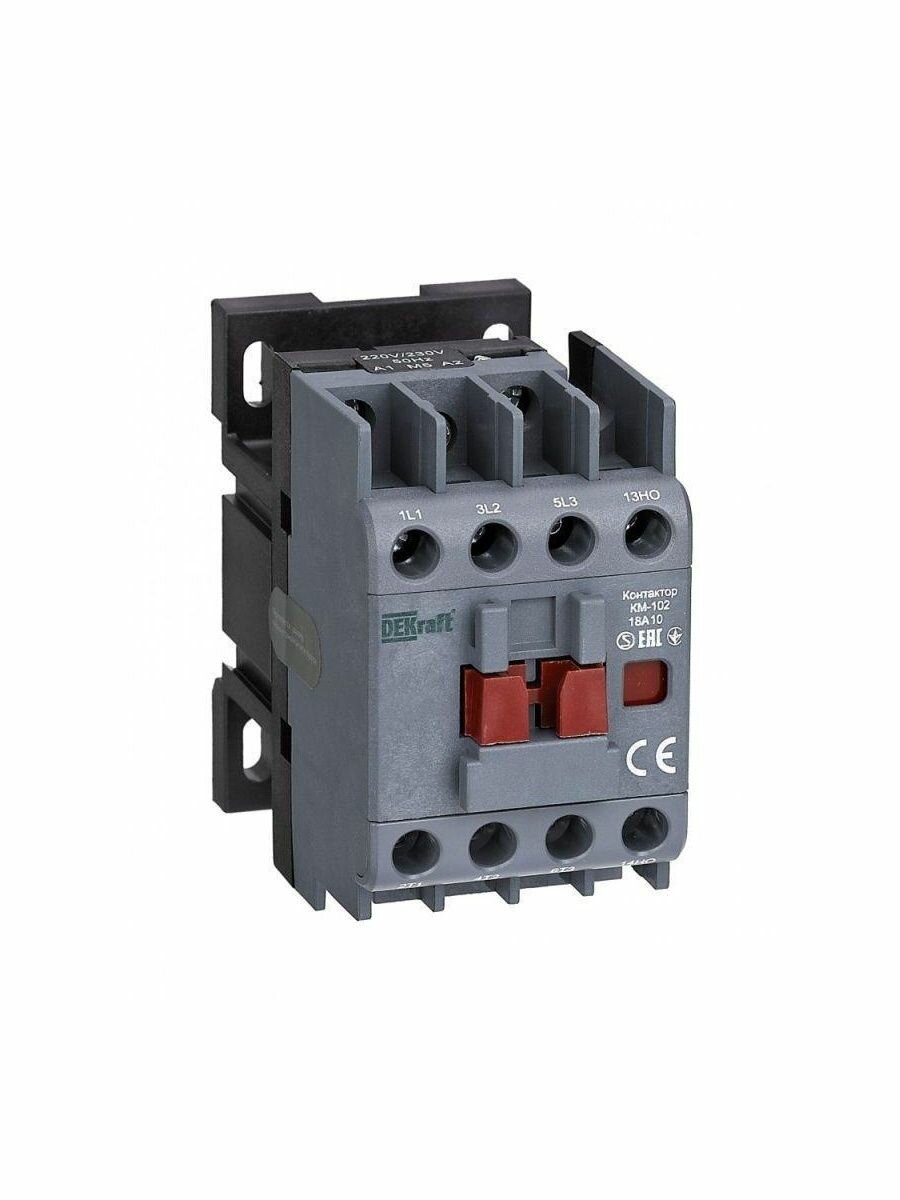Контактор КМ-102 3п 18А кат. 230В AC 1НО AC-3 AC-4 DEKraft 22003DEK