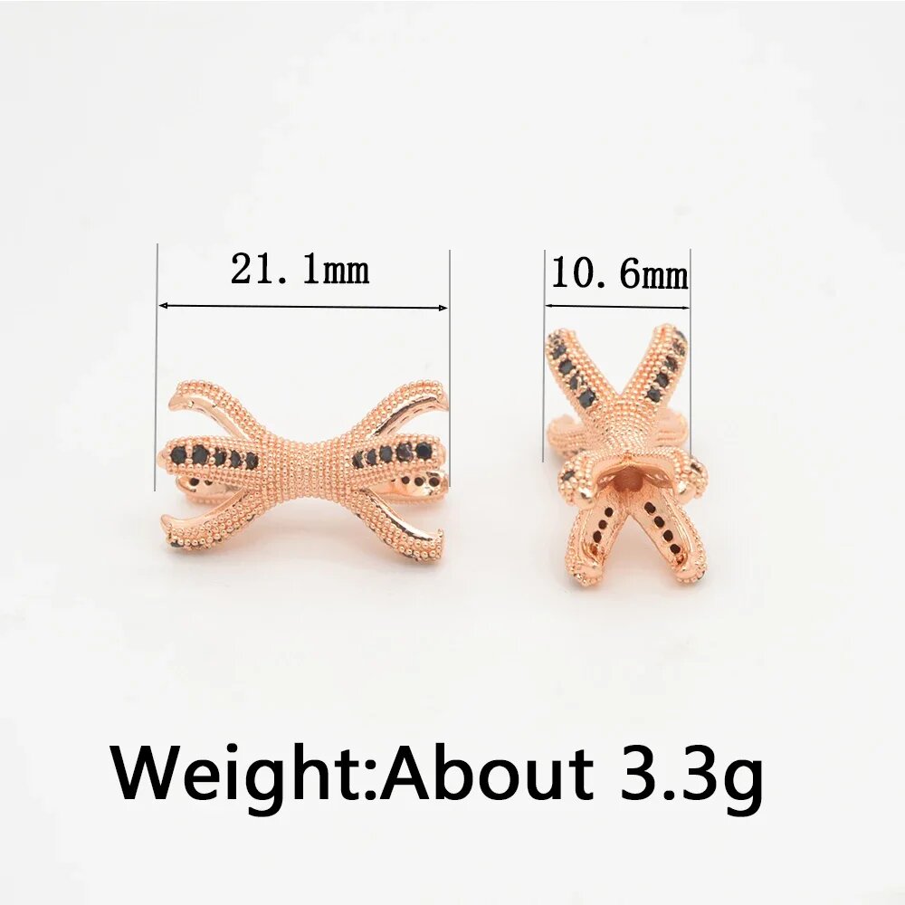 Медные бусины-щупальца осьминога, 2 шт, Rose Gold YZZ-B0416