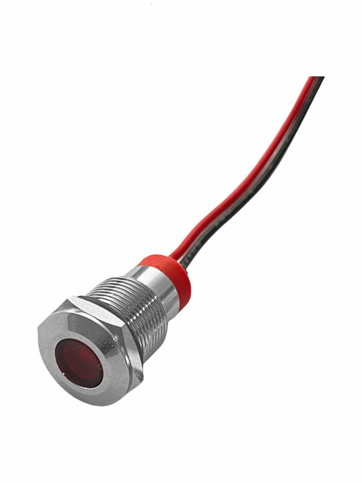 1 водонепроницаемая сигнальная металлическая индикаторная лампа-12 мм-красный индикатор, подключенный к сети 220 В