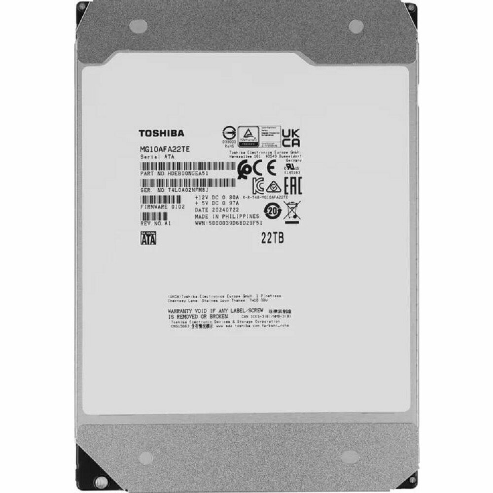 Внутренний HDD жесткий диск Toshiba MG10AFA22TE MG 22000ГБ