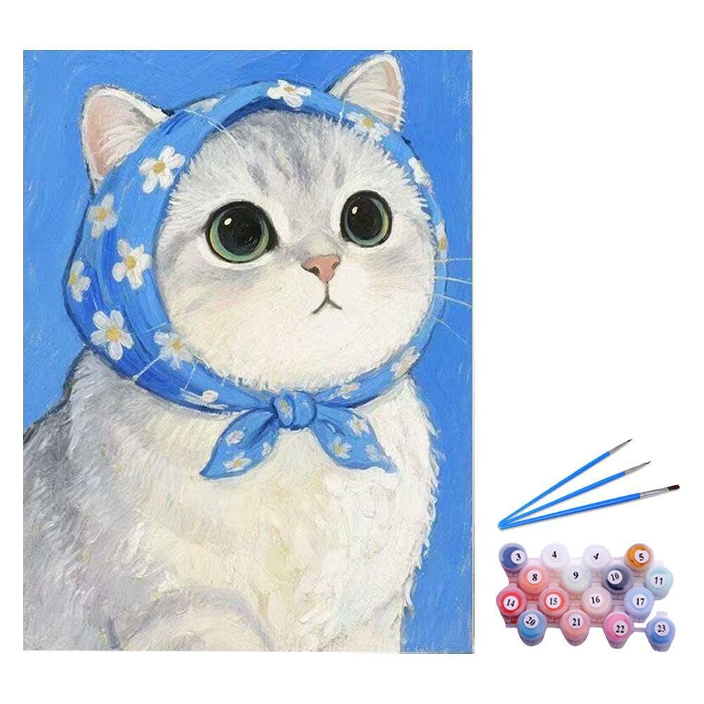 Цифровая масляная живопись серии Cute kitten - украшение масляной живописи