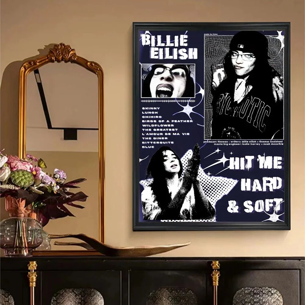 Постер Billie Eilish "Hit Me Hard" ZLH4097, 20x30см, черный