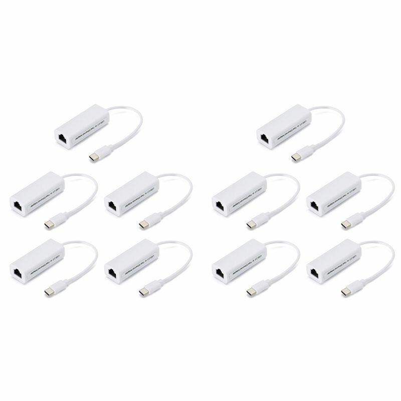 10X Сетевая Карта USB Type-C В Преобразователь Карт RJ45 100M Без Драйверов A