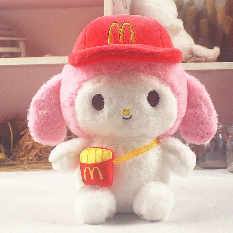Новая плюшевая игрушка в японском стиле от Miniso: радужная кукла Cinnamoroll и маленькая белая собачка My Melody.