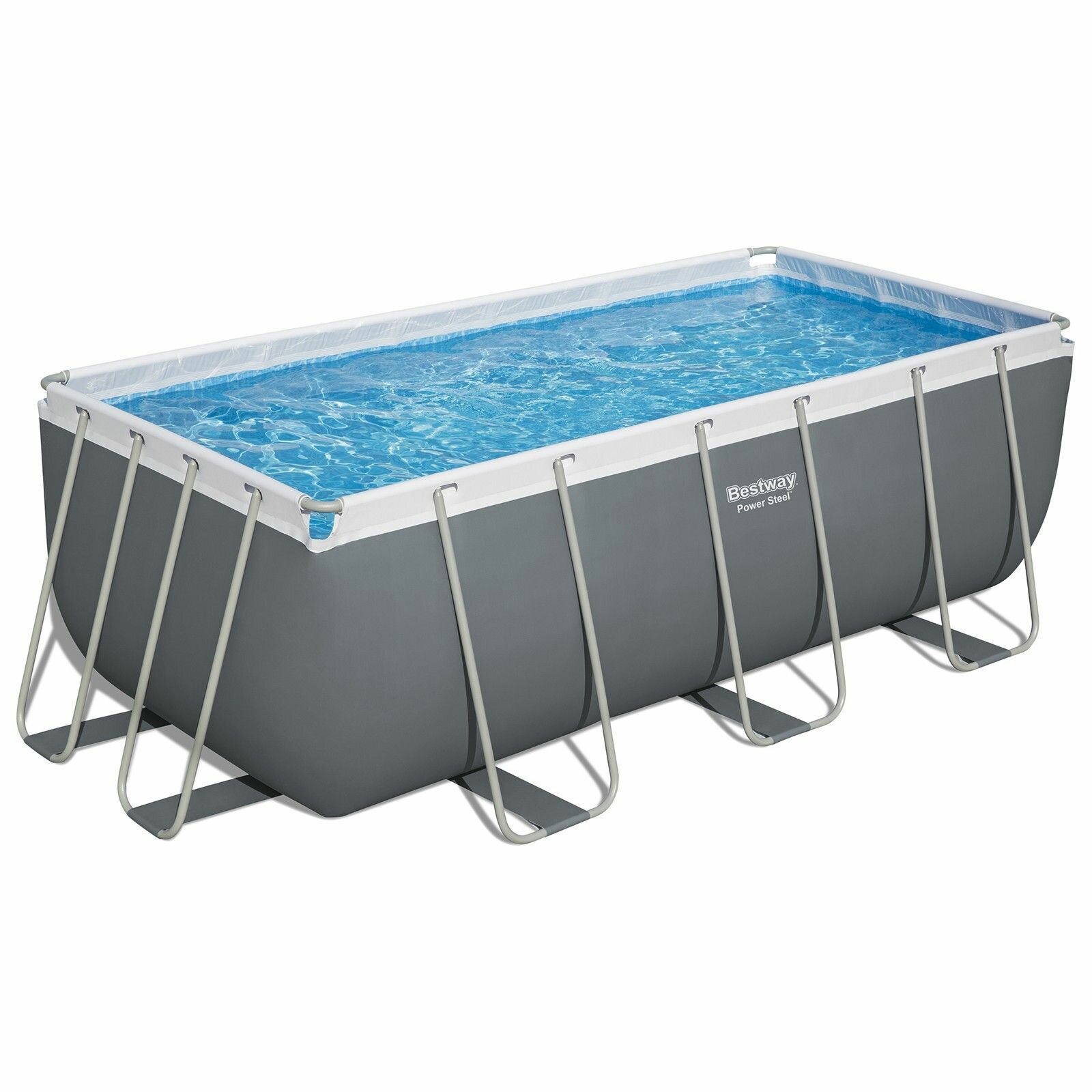 Bestway 56457 (201х412х122, песчаный фильтр, лестница) Каркасный прямоугольный бассейн