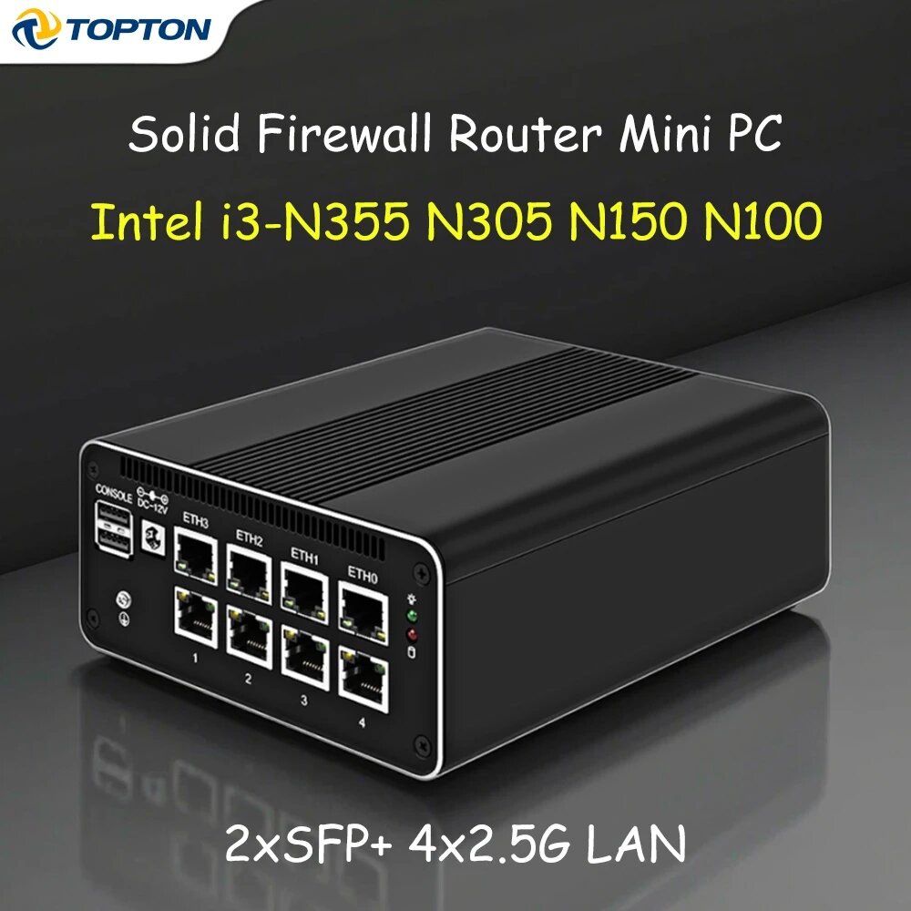 Мини-ПК Topton X8 N150 2xSFP 4x2.5G LAN