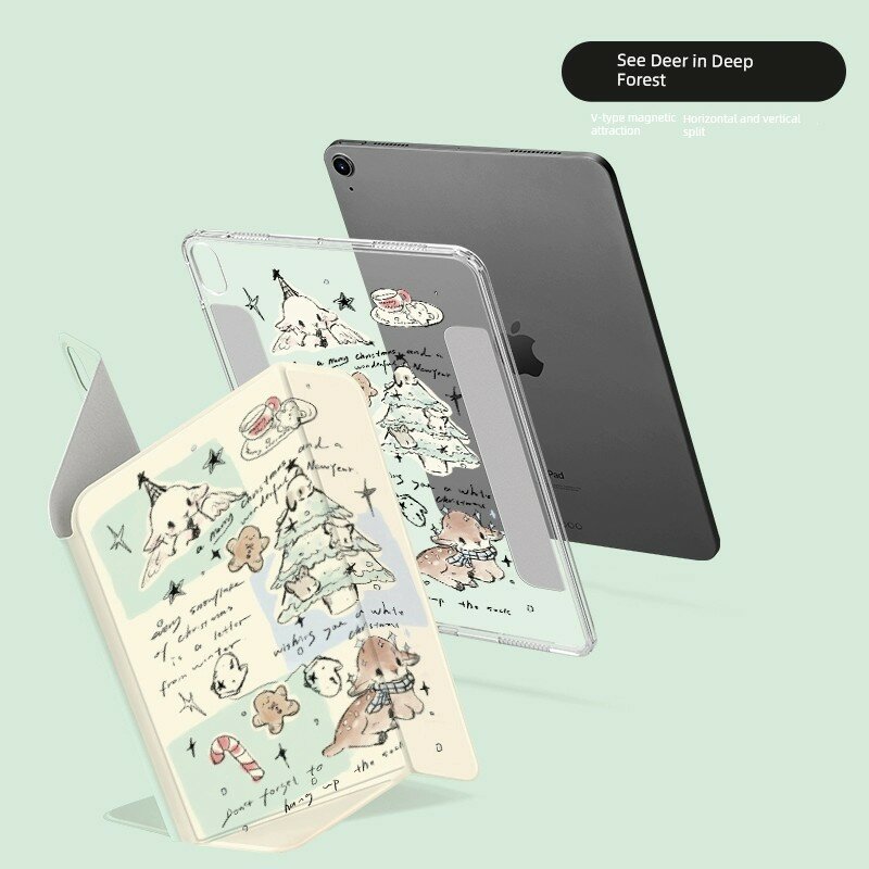 Магнитный съемный чехол Morock [двусторонний] для Apple iPad Air 7, защитный чехол для Air 6 с отсеком для стилуса, для