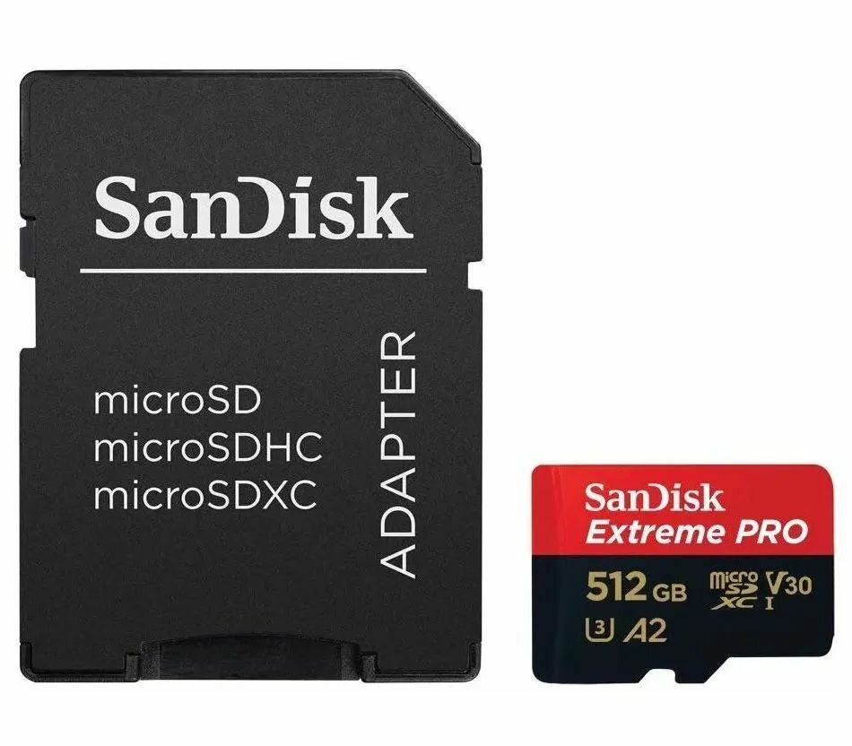 Карта памяти, 512 ГБ, microSD, SanDisk (SDSQXCD-512G-GN6MA)