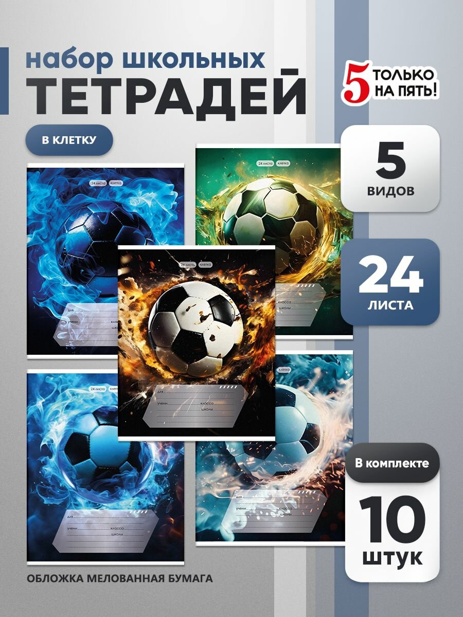 Тетрадь 24 листа в клетку 10 шт