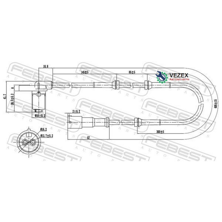 FEBEST 24606-006 датчик ABS передний 24606-006