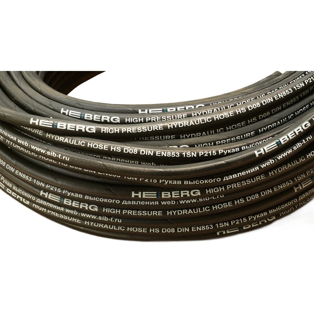 Рукав высокого давления HEIBERG Dn06 DIN EN853 2SN , 1/4", W. P. 400 BAR, 100 м 0002Н6