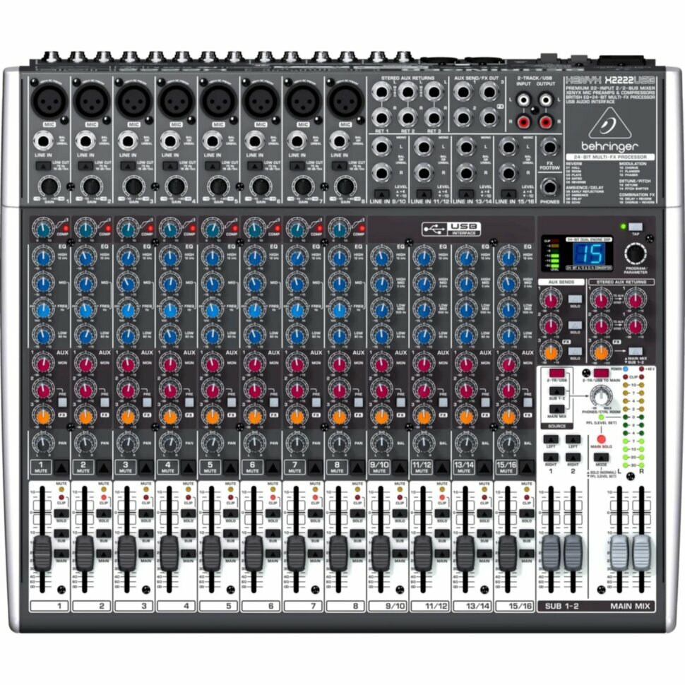 Микшерный пульт Behringer X2222USB, 16 кан, DSP FX, USB, 8 компрессоров, 2495863