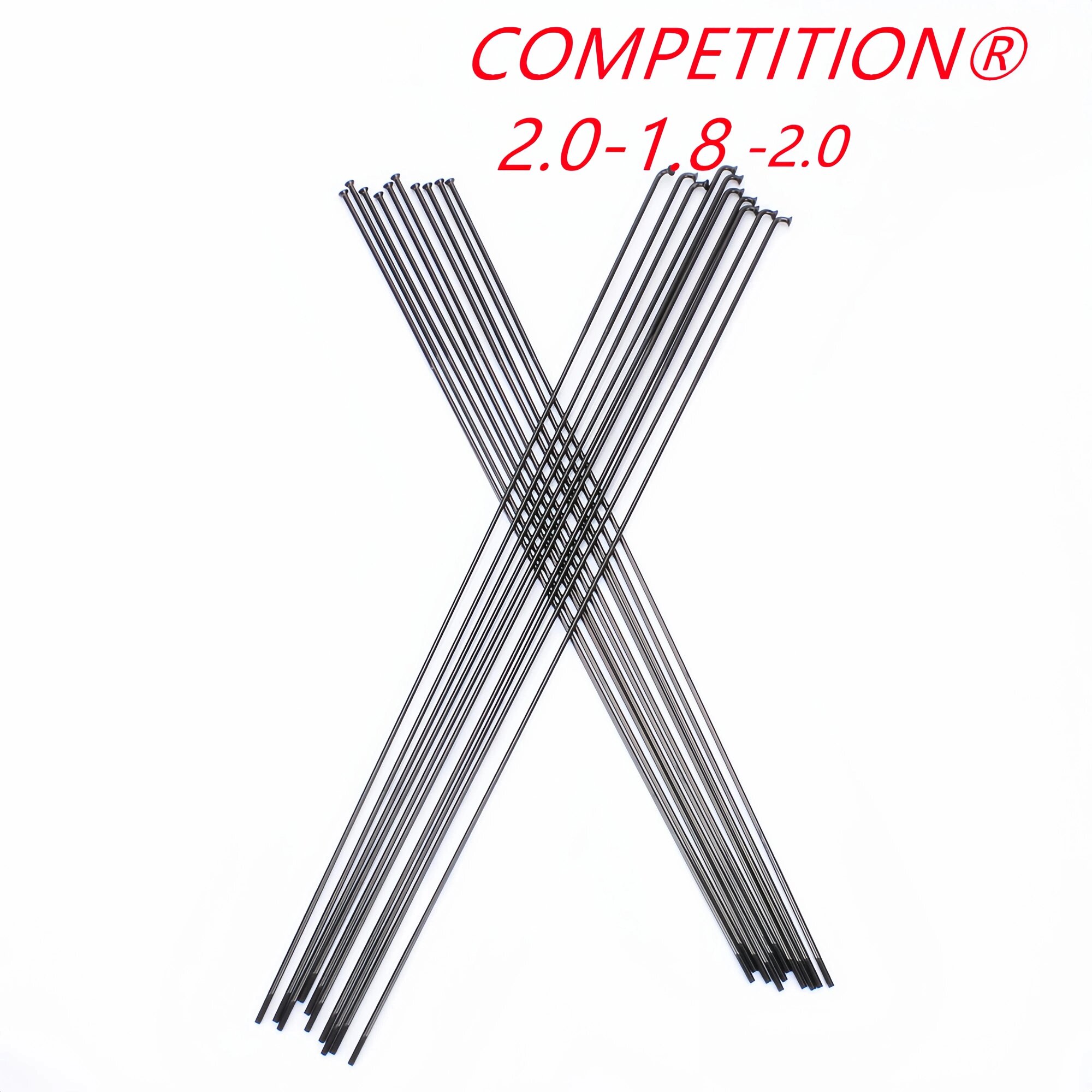 DT Competition Спицы черные стальные J Bend 64 PCS 2.0-1.8-2.0