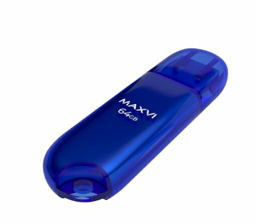 USB Flash Maxvi P1, 64 Гб, синий, [FD64GBUSB20C10P1]