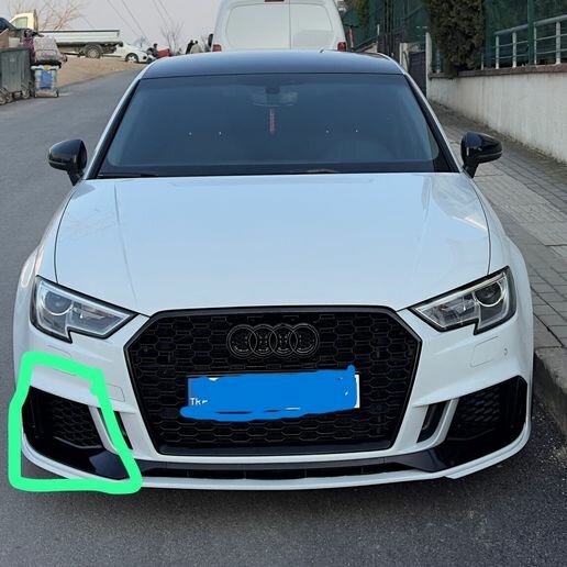 Правая Крышка ПТФ переднего бампера Audi A3/S3/RS3