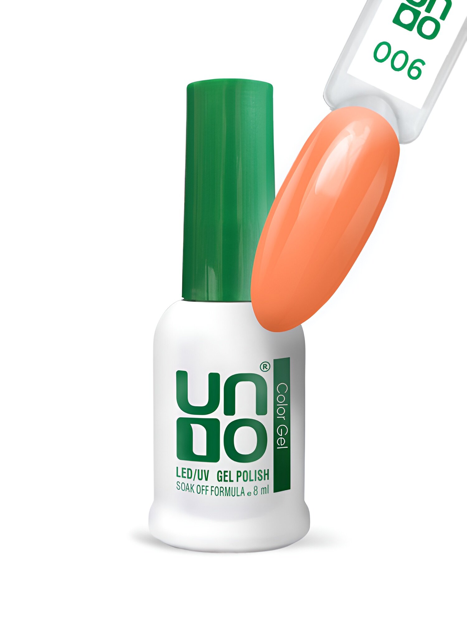 Гель-лак UNO - 006 Неоновый коралл — Neon Сoral, неоново-коралловый, 8 гр.