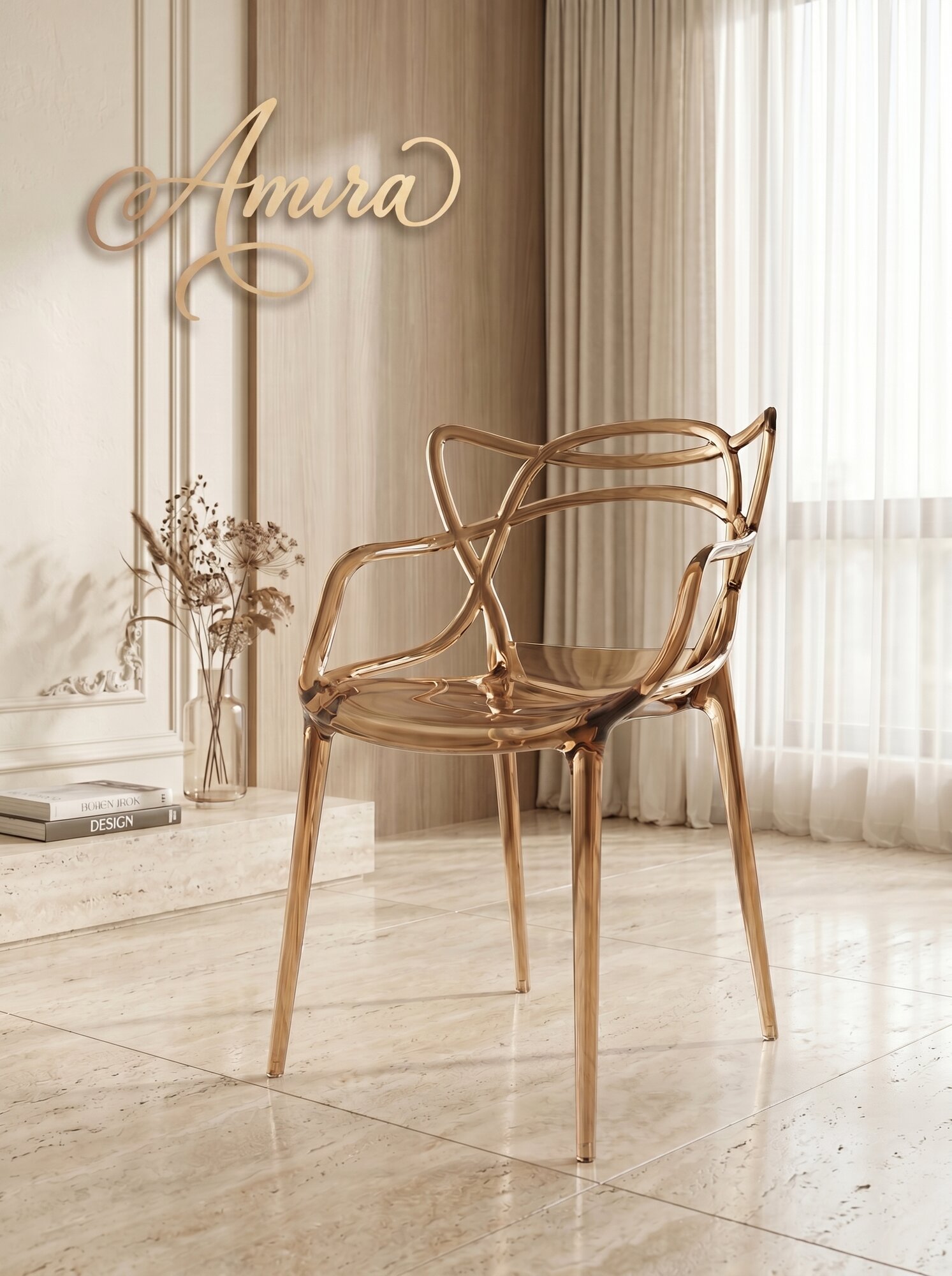Стул Amira "Aria" из поликарбоната, прозрачный, универсальный