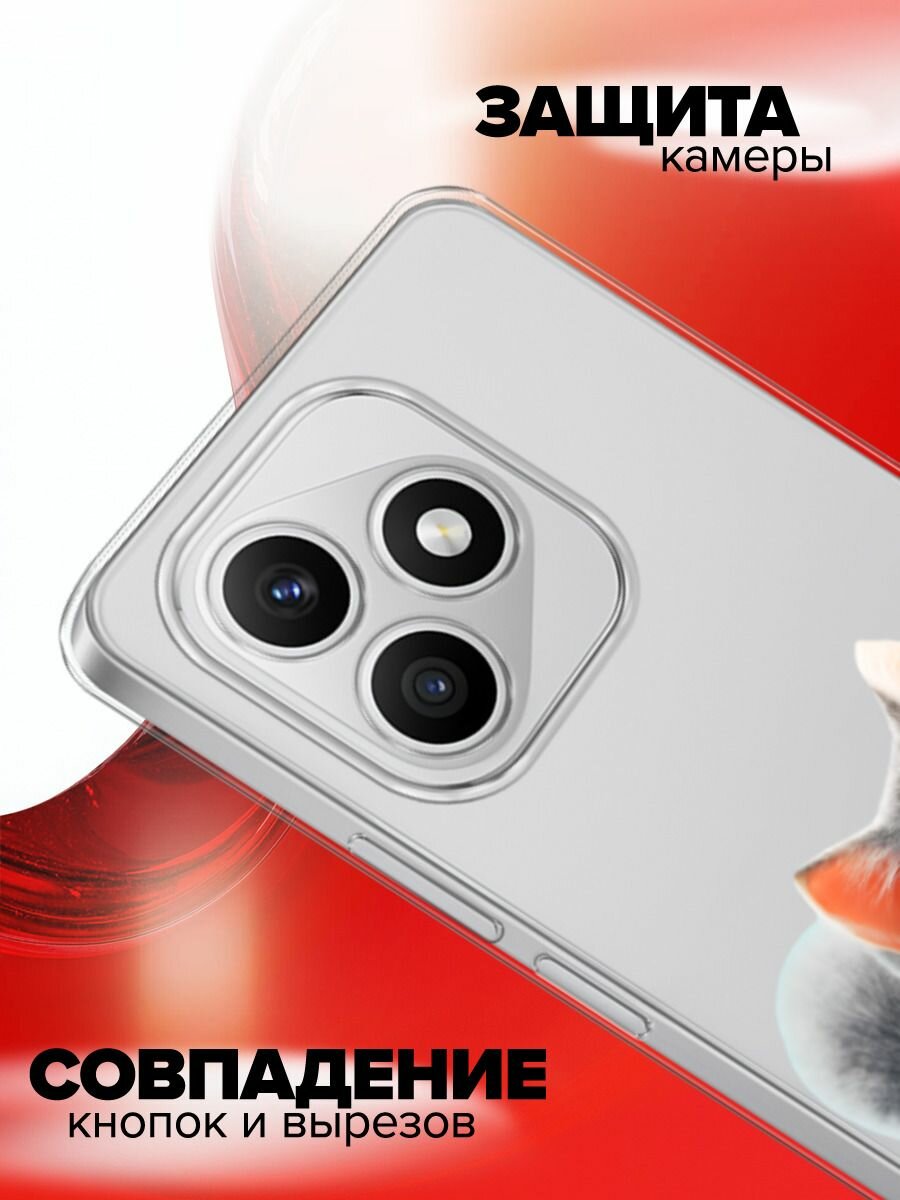 Чехол на Honor X8d / Хонор X8d с принтом Смущенный котенок 3 — фото 1