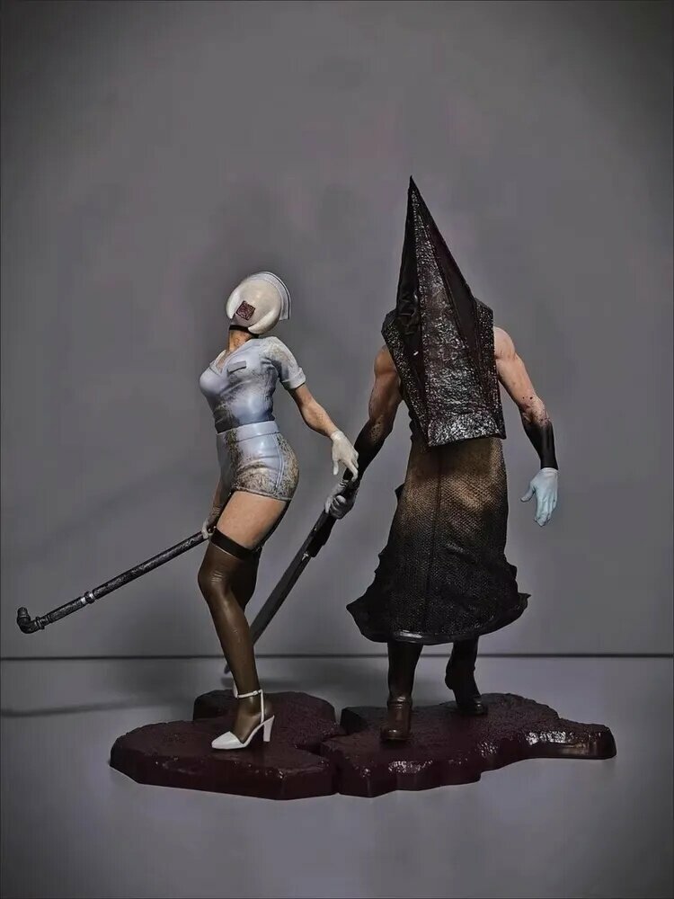 Фигурка KONAMI , Silent Hill 2 , Bubble Head Nurse 22cm + Pyramid Head 23cm