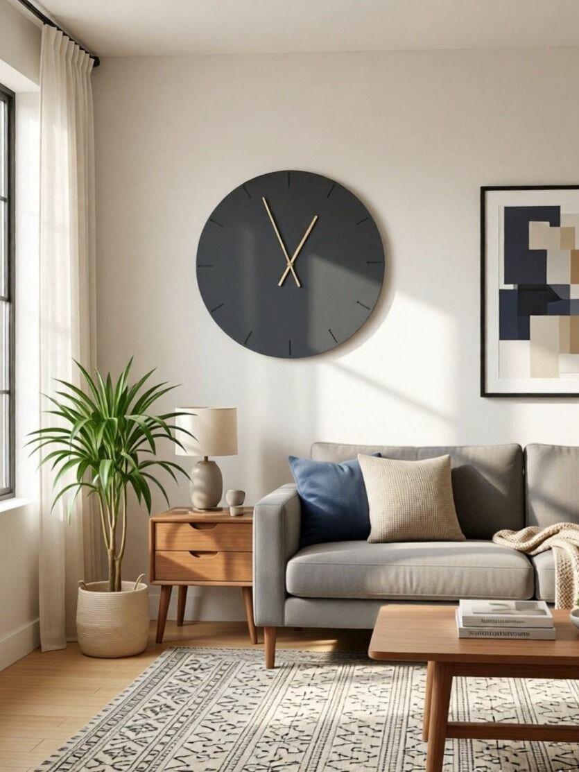 Часы настенные большие Vintage Wall диаметр 40 см интерьерные бесшумные