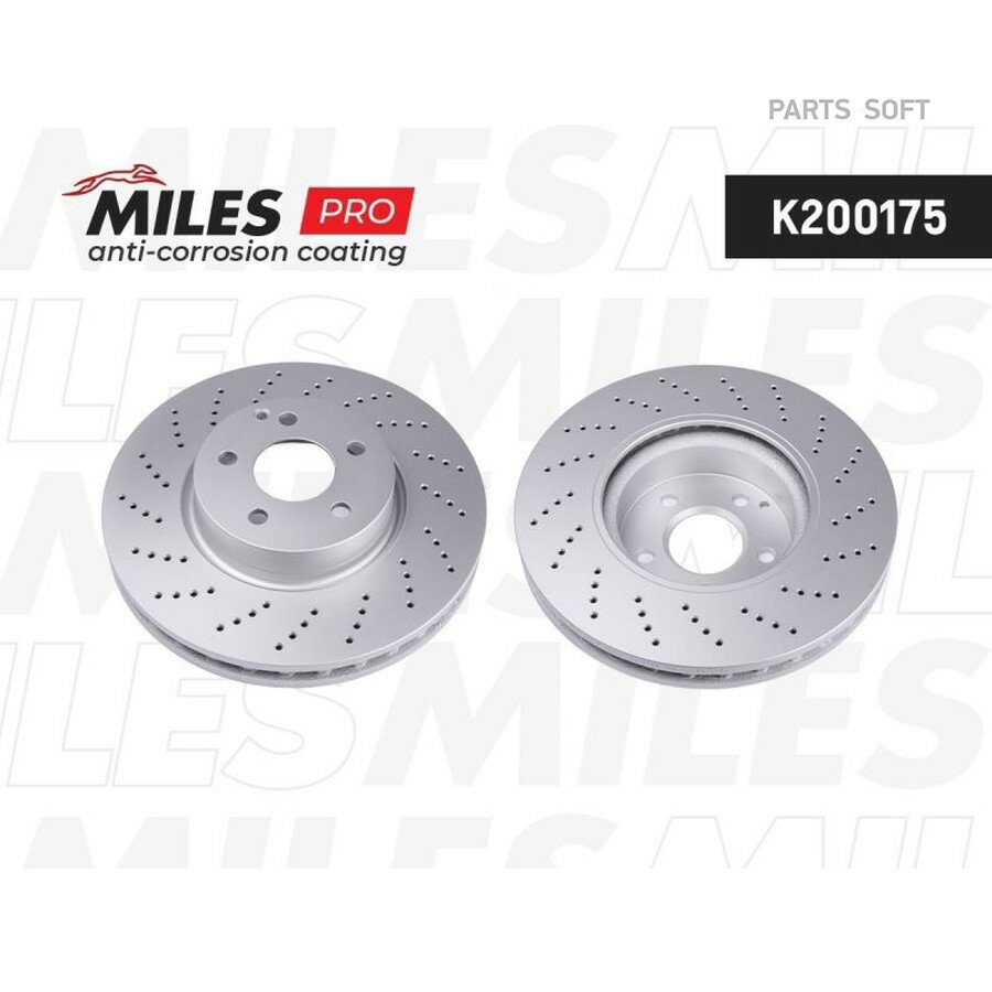 MILES K200175 Диск тормозной MERCEDES W204 07-/W212 09- SPORT передний D=322мм.( с перфорацией ) ()