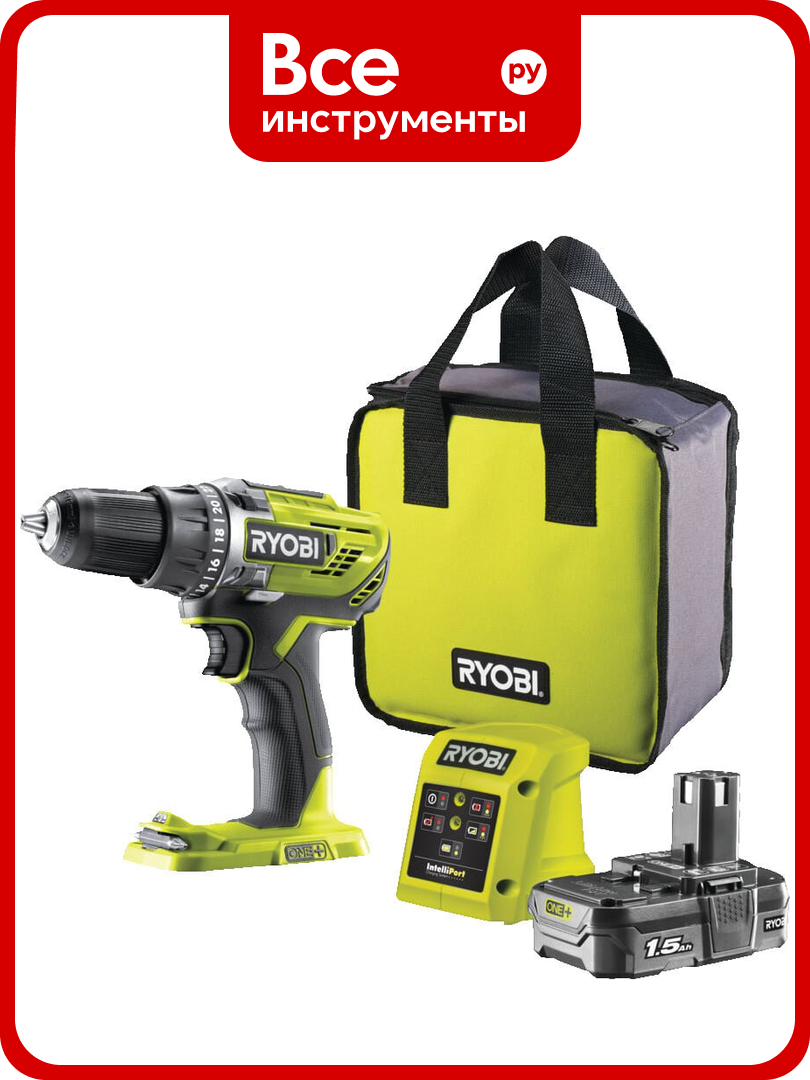 Компактная дрель-шуруповерт Ryobi ONE+ R18DD3-115S 5133005301
