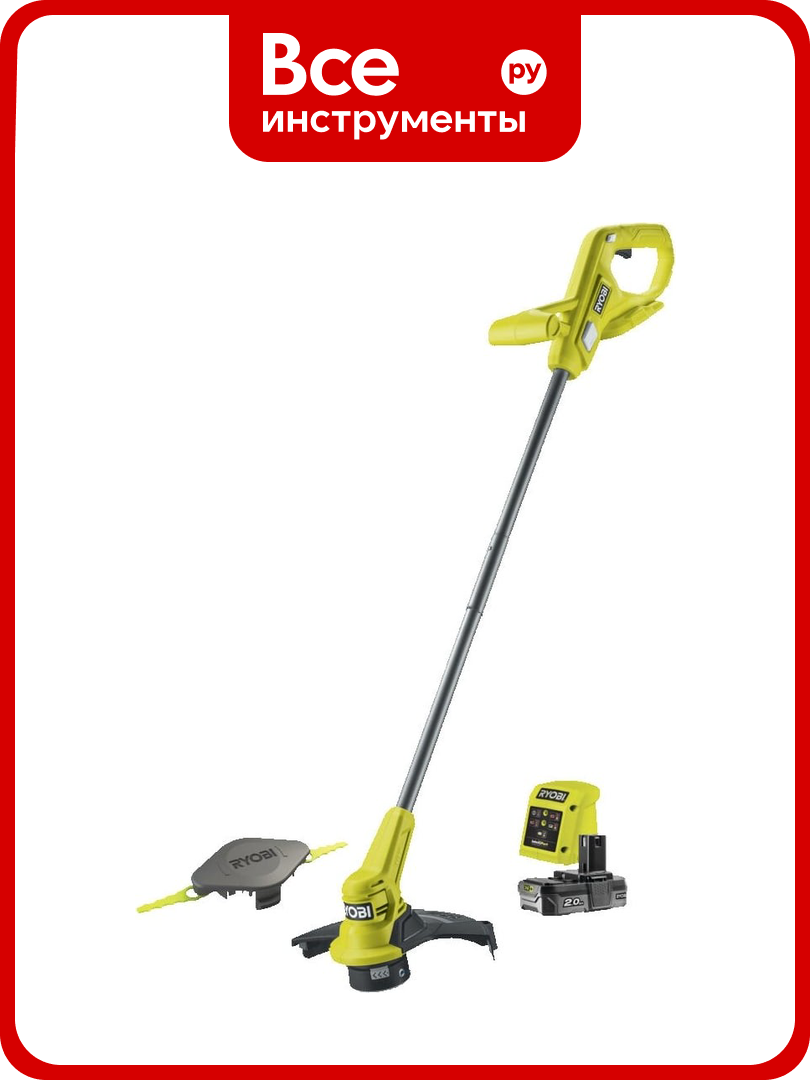 Триммер Ryobi ONE+ 18В RY18LT23A-120P с автоматической подачей лески, прямым приводом и t-образной эргономичной ручкой