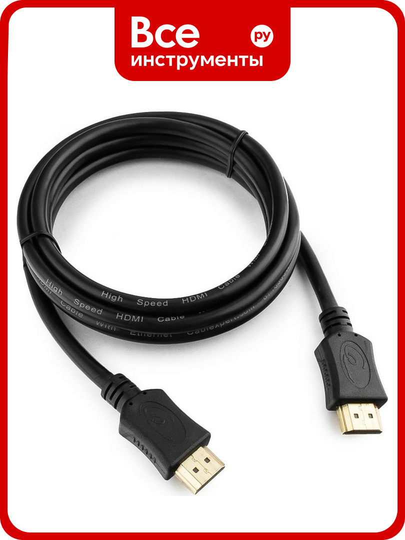 Кабель Cablexpert HDMI 1.8м, v2.0, 19M/19M, серия Light, черный, экран, пакет