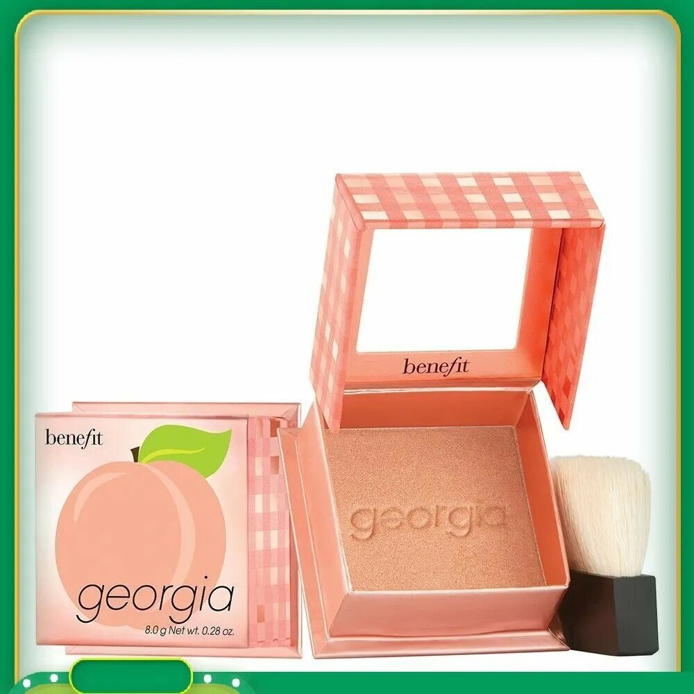 Румяна для лица сухие Benefit - Georgia Golden Peach Blush MINI, 4 гр, с кистью