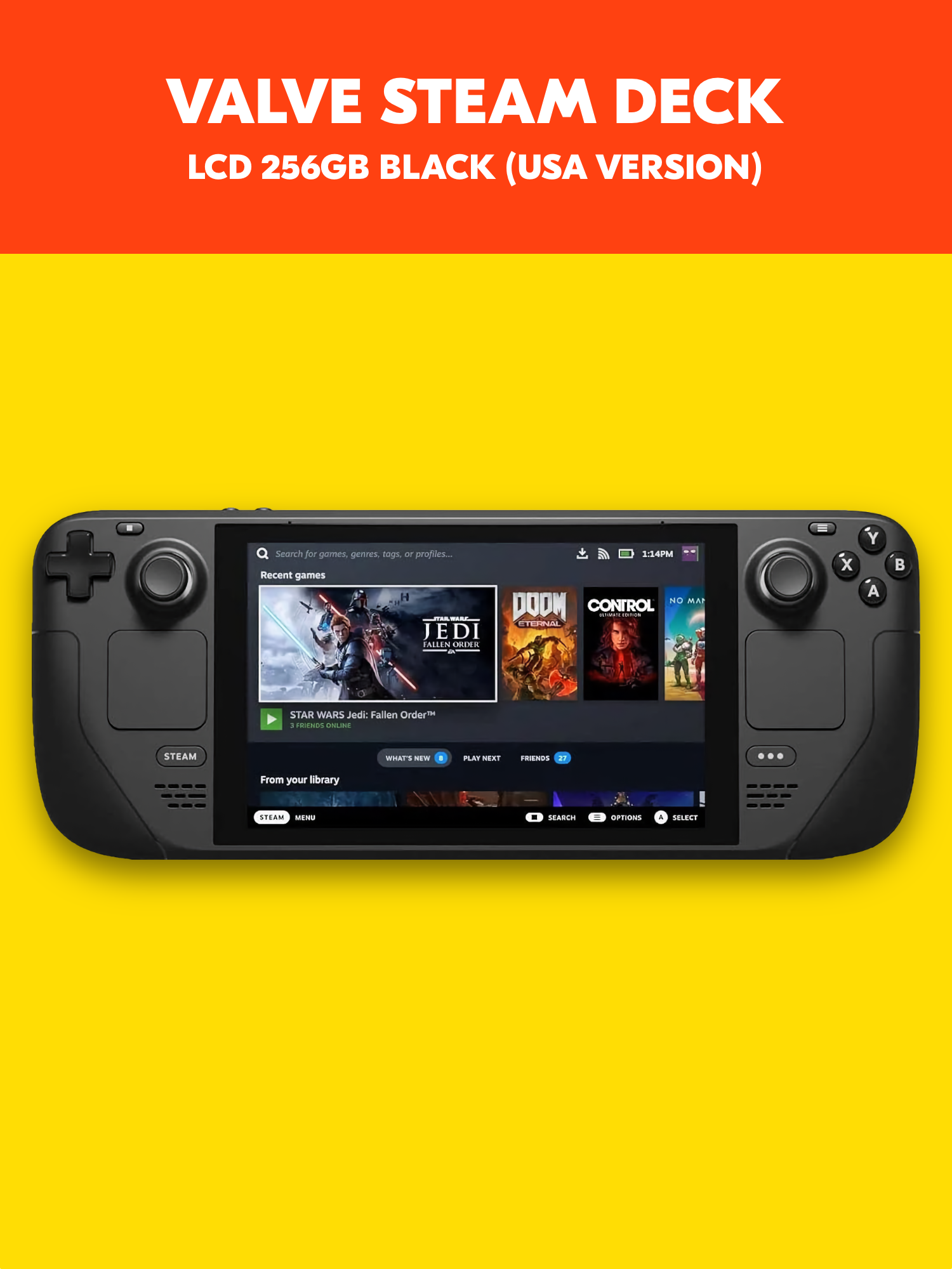 Игровая консоль Valve Steam Deck LCD 256GB приставка (Black | Черная)