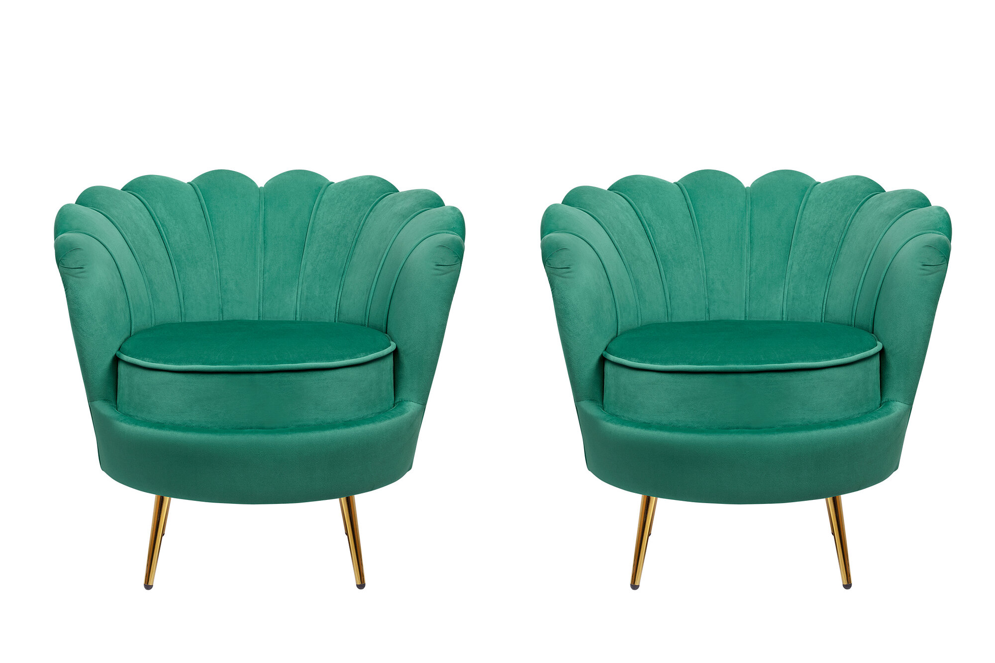 Комплект кресел Mak-interior "Ракушка Pearl Green V2", зеленый велюр
