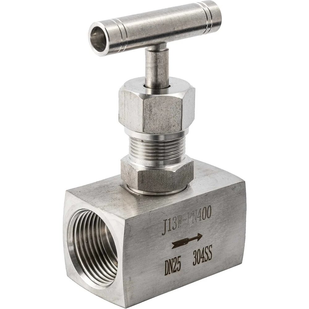 Игольчатый вентиль (клапан) муфтовый нержавеющий NEWKEY AISI304 DN25 (1), (CF8), PN400 NK-ZN25/4