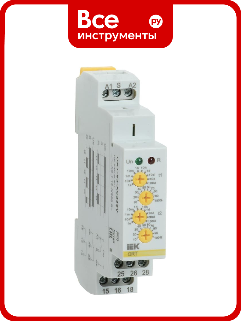 Циклическое реле IEK ORT 2 контакта 230В AС ORT-S2-AC230V