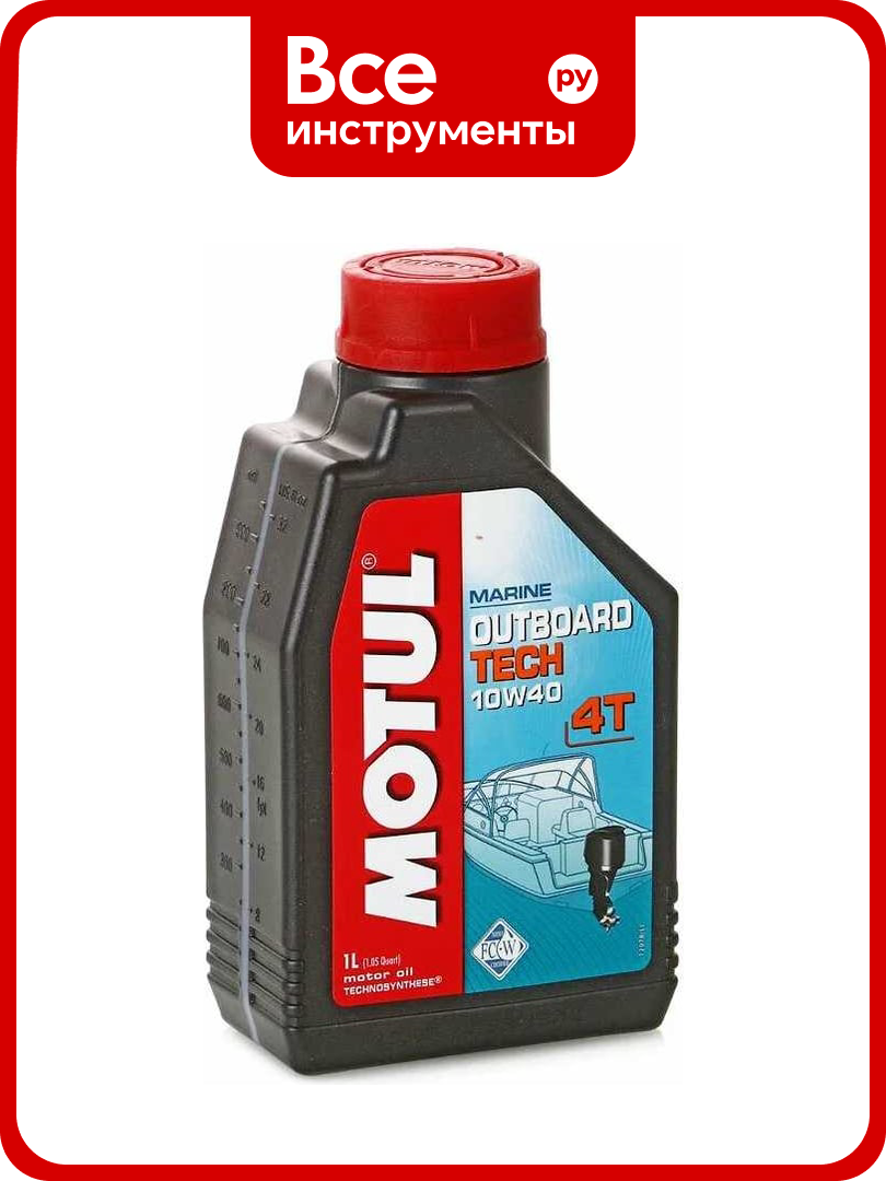 Масло для лодочных моторов MOTUL OUTBOARD TECH 4T 10W40 1 л 112751, для тактных подвесных кормовых двигателей