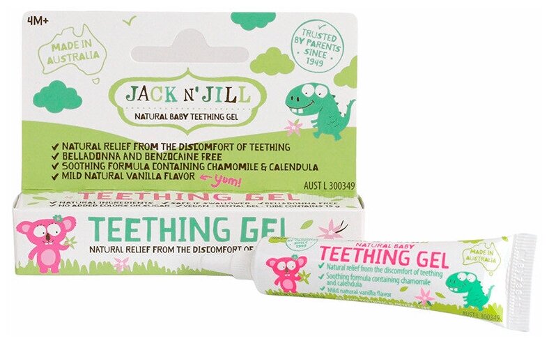 Jack N'Jill Детский успокаивающий гель для дёсен при прорезывании зубов. Teething Gel 15 г. от 4 мес. Австралия.
